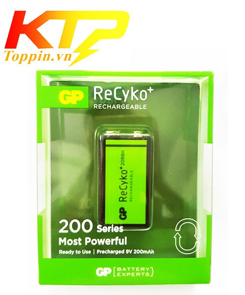 pin sạc 9v GP chính hãng, pin sạc vuông GP Recyko