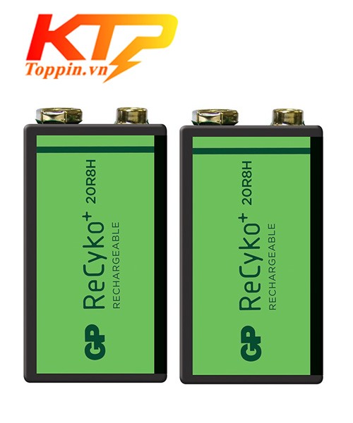 pin sạc 9v GP chính hãng, pin sạc vuông GP Recyko