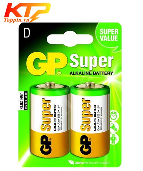 Pin đại GP LR20 chính hãng, pin đại GP alkaline giá tốt